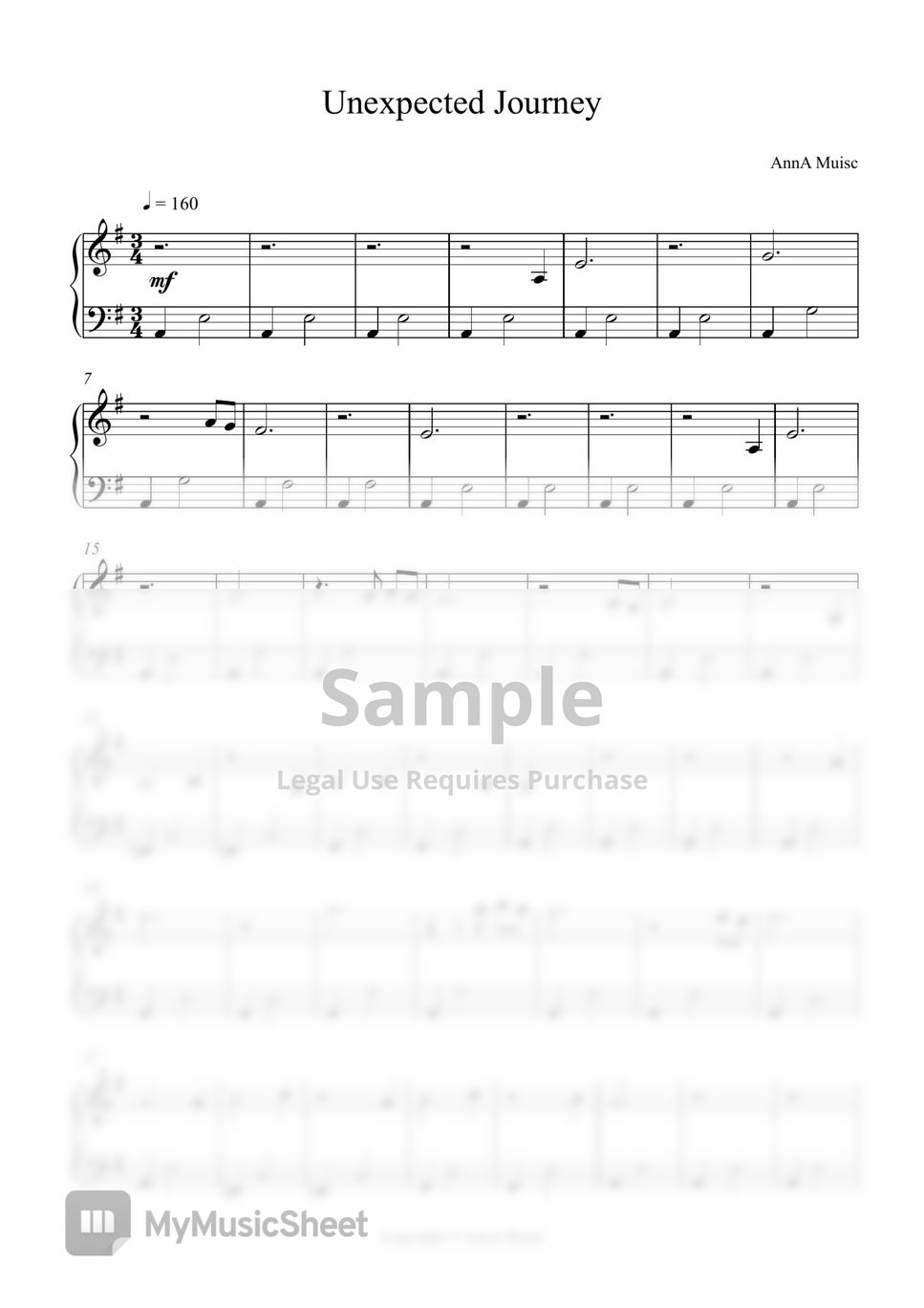 AnnA - Unexpected Journey 악보