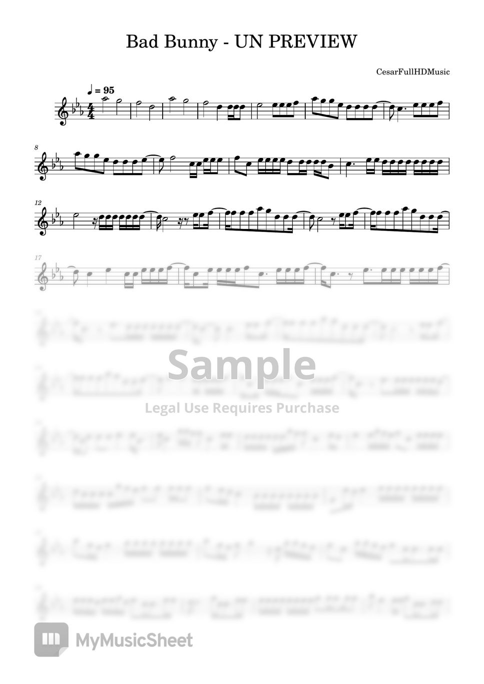 Bad Bunny - UN PREVIEW Sheets