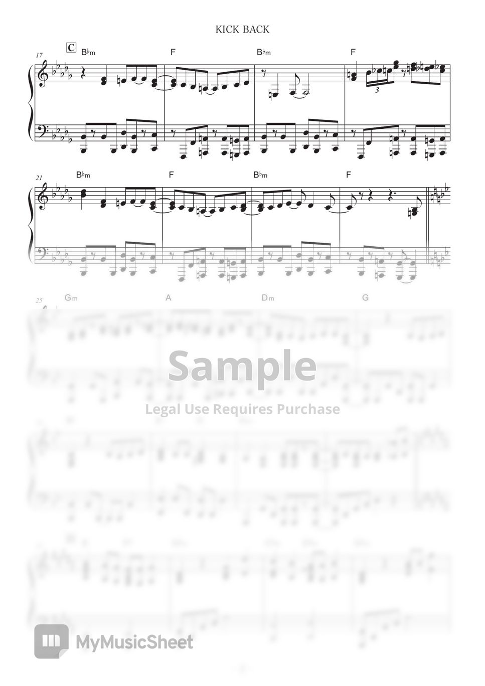 米津玄師 - KICK BACK Sheets by HARU KOBA