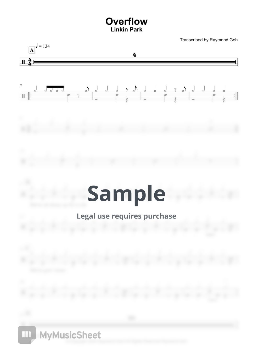 Linkin Park - Overflow Sheets by Raymond Goh