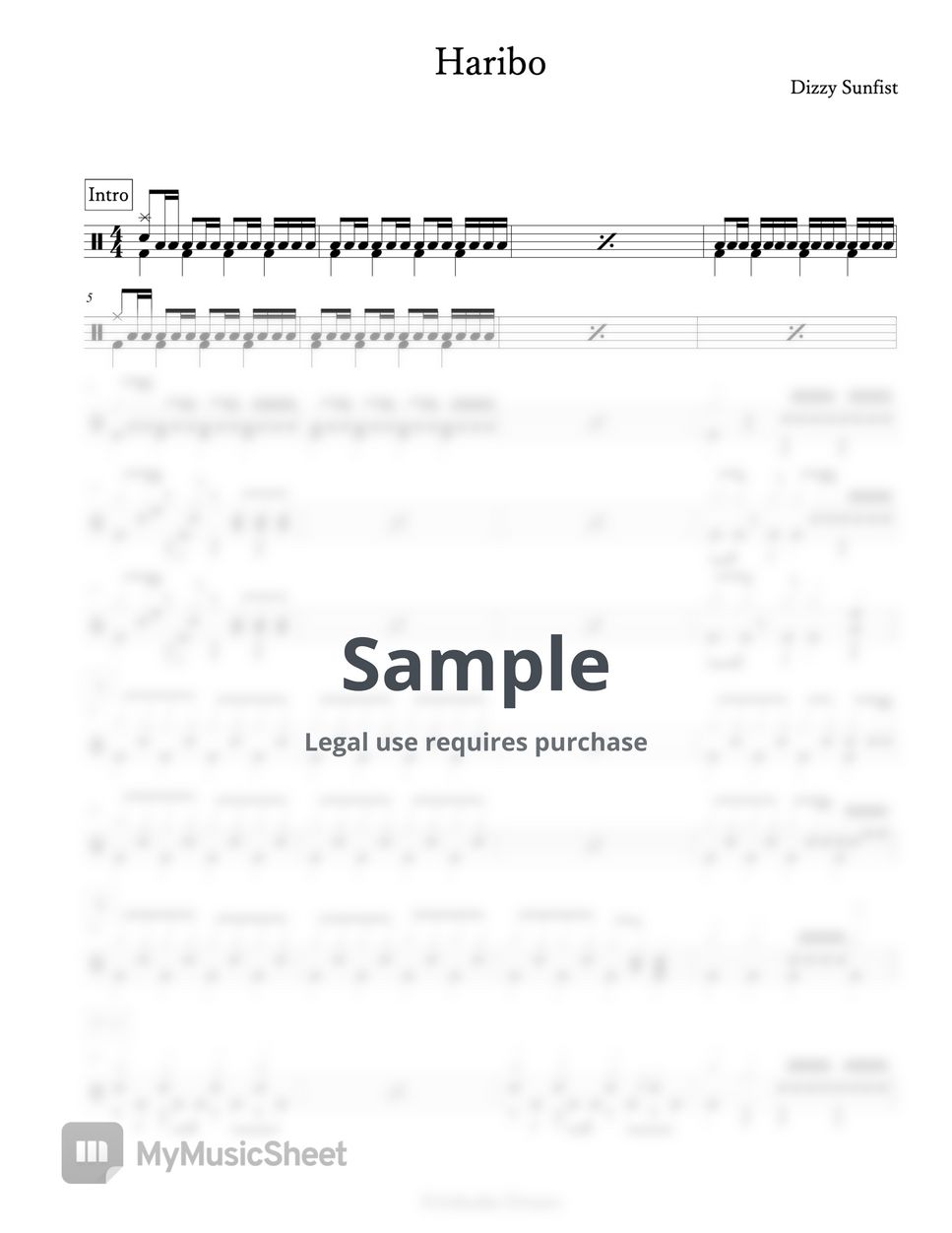 Dizzy Sunfist - Haribo Sheets by Arkadia Drums