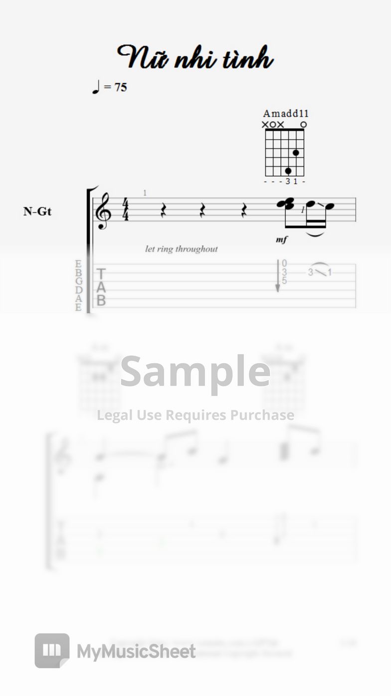 Ye Ruiwen (Diệp Nhuệ Văn) - Nữ Nhi Tình Tab + 1staff by GP Tab