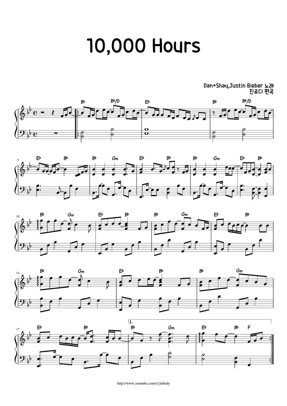 Dan+Shay, Justin Bieber - 10000 hours Sheets by jinlody