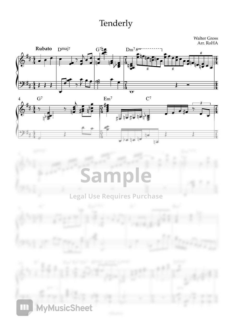 walter gross - Tenderly (RoHA ver.) Sheets by RoHA