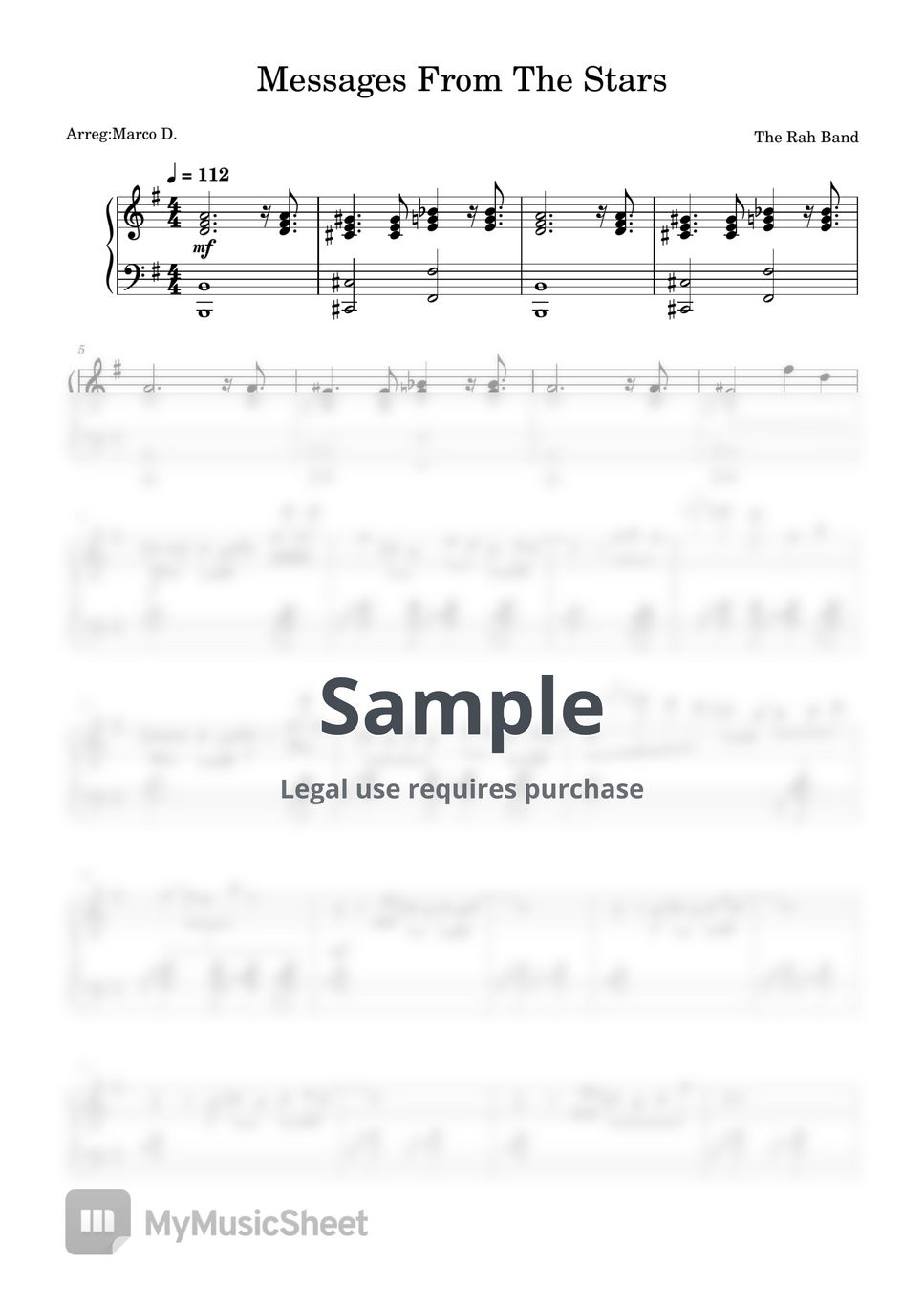 The Rah Band - Messages From The Stars Sheet Music by Marco D.