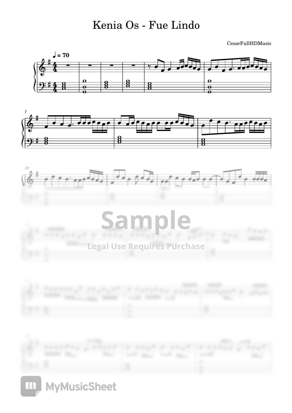 Kenia OS - Fue Lindo Sheet Music