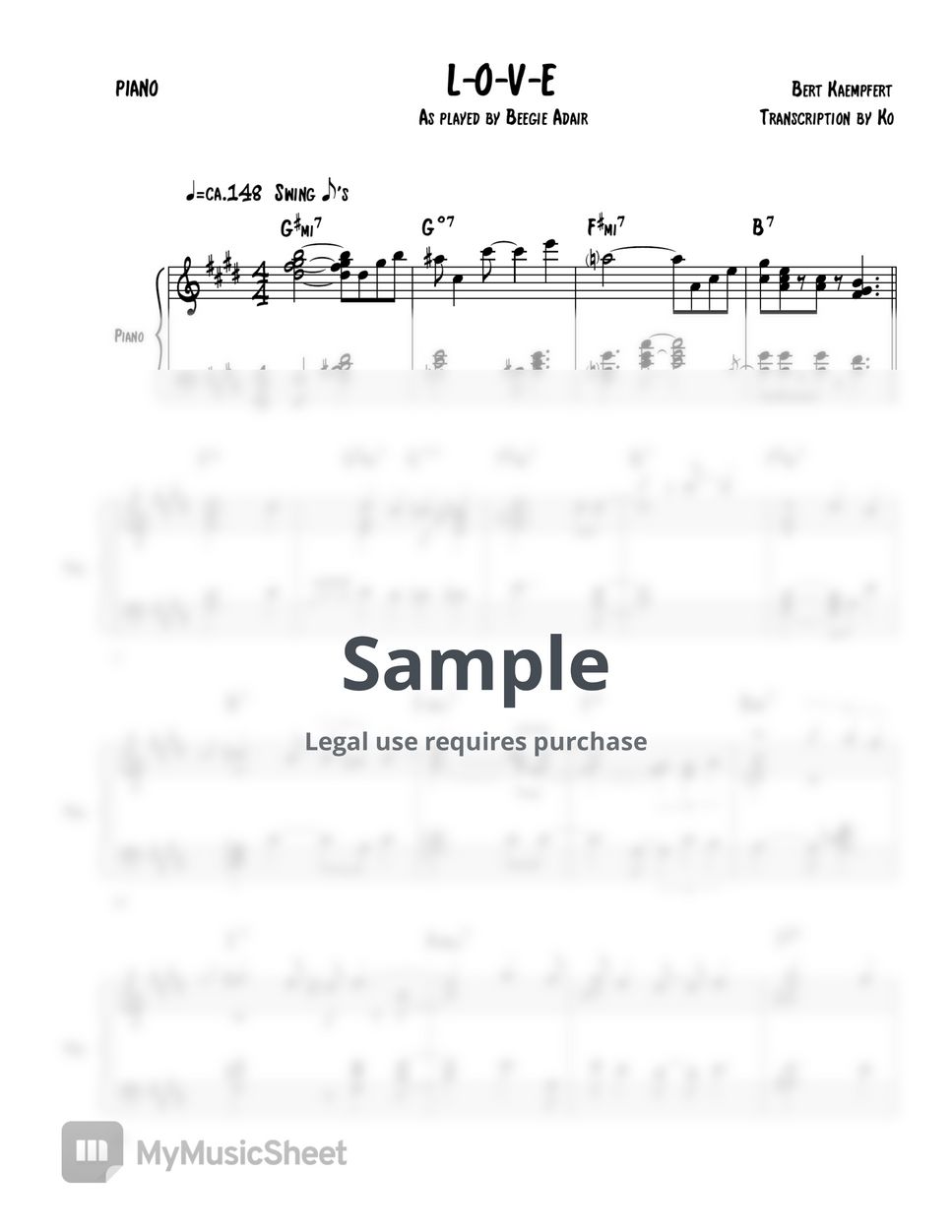 Nat King Cole - L-O-V-E Sheets by Ko