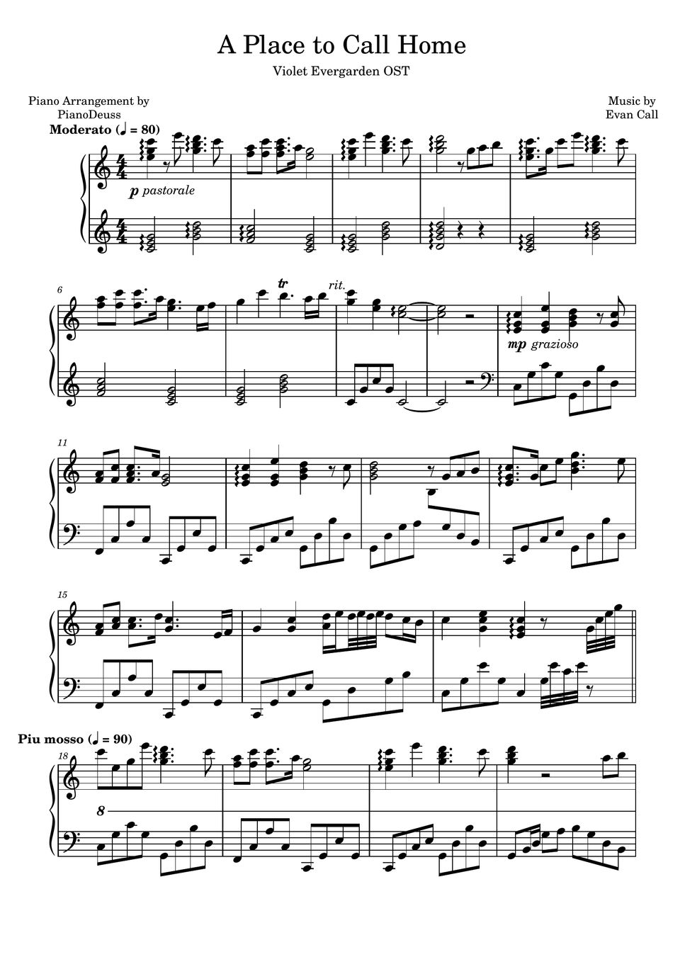 Violet Evergarden OST - A Place to Call Home Partition musicale by ...