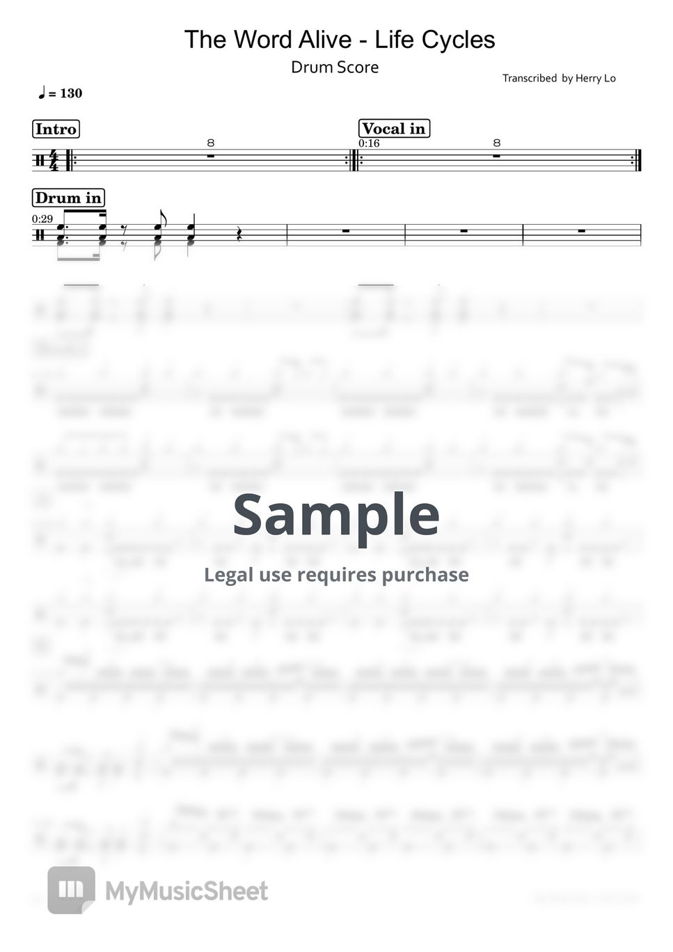 The Word Alive - Life Cycles Sheets by herrylo_drums