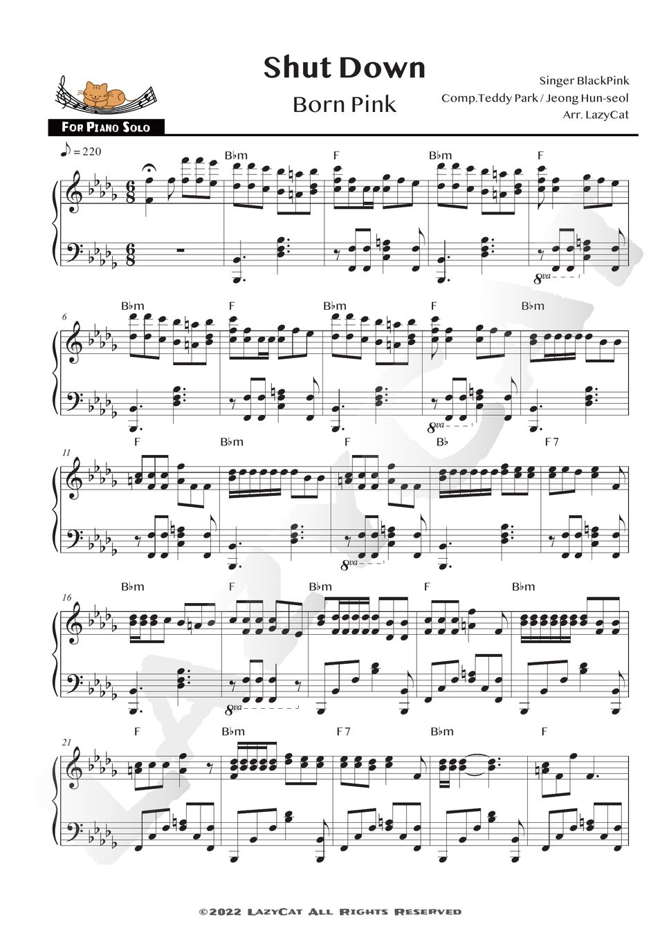 BlackPink - Shut Down Sheet by LazyCat