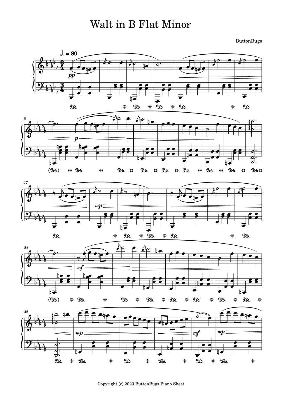 ButtonBugs - Walt in B Flat Minor 악보 by ButtonBugs