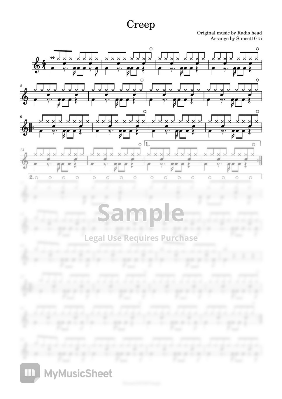 Radiohead - Creep Sheets