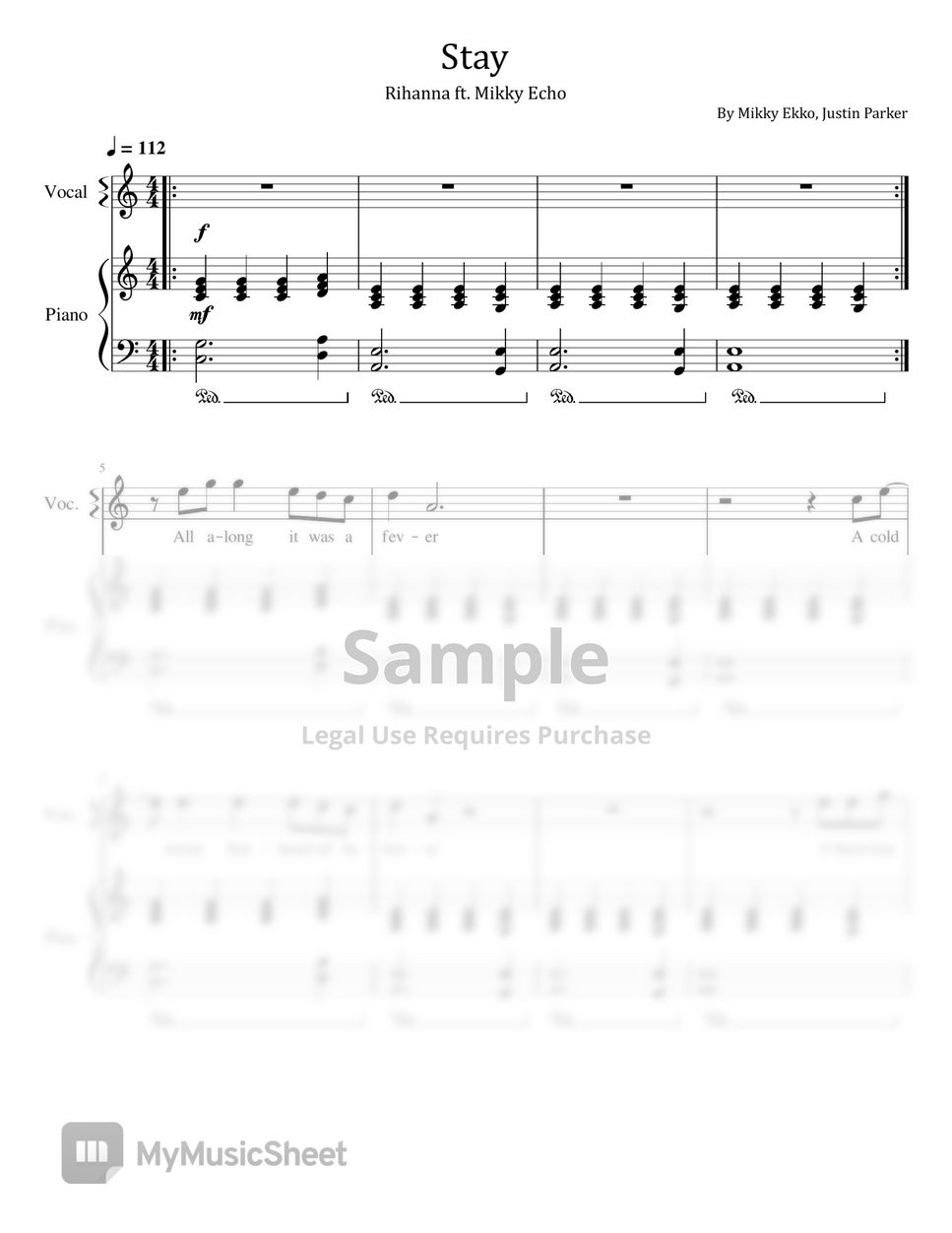 Mikky Ekko, Justin Parker - Stay (Rihanna ft. Mikky Echo - Vocals ...