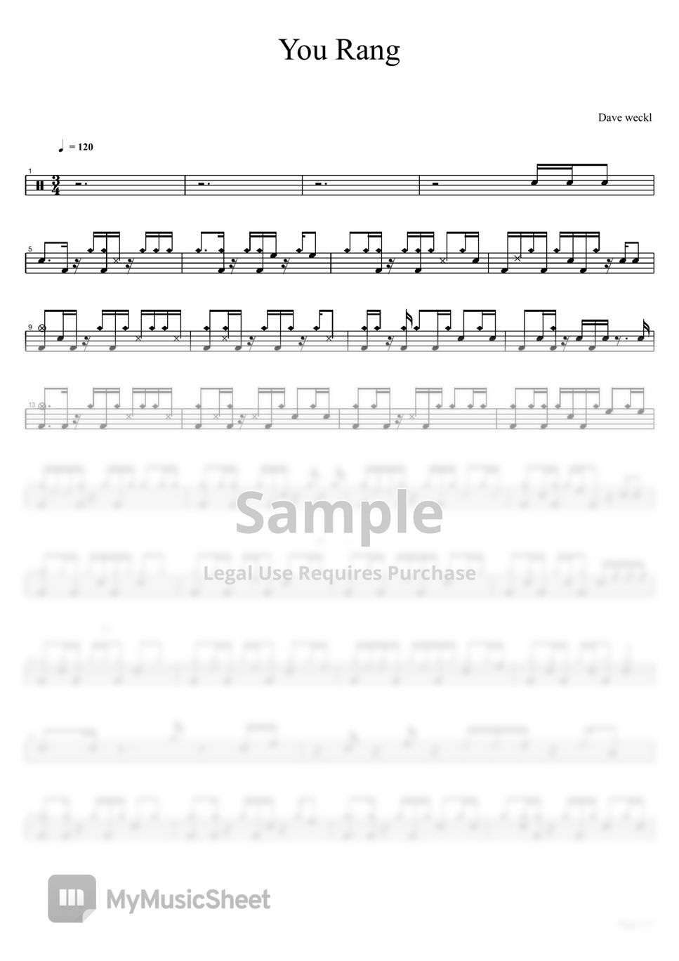 Dave weckl - You Rang 악보 by COPYDRUM