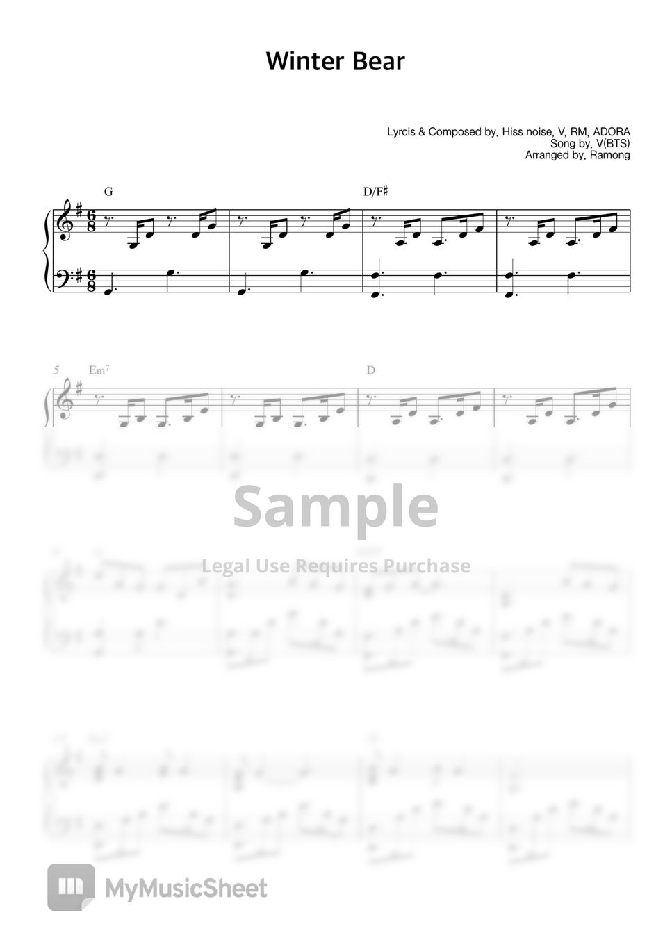 BTS - Winter Bear Sheets by Ramong