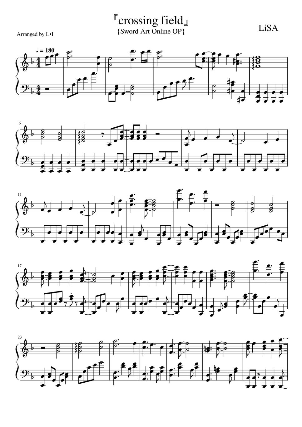 Sword Art Online - 『crossing field』 Hoja by L•I