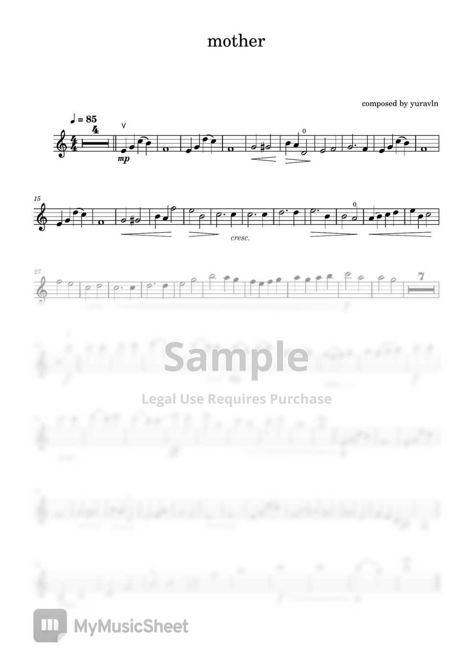 yuravln - mother Sheet Music