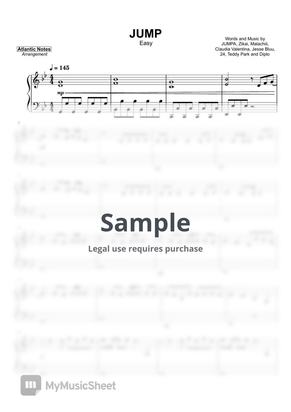 BLACKPINK - JUMP Sheet Music by Atlantic Notes