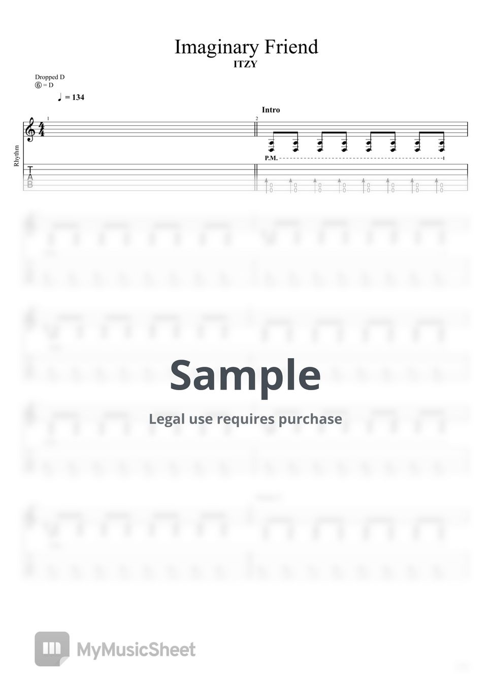 ITZY - Imaginary Friend Tab + 1staff by Rob Ethereal