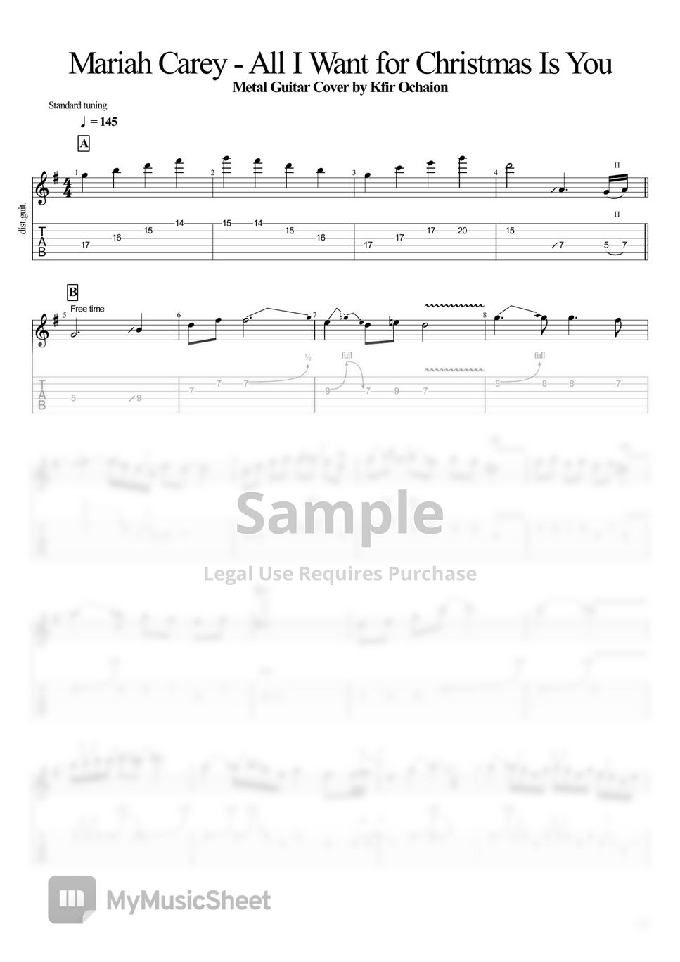 Mariah Carey - All I Want for Christmas Is You (Metal) Sheet Music by ...