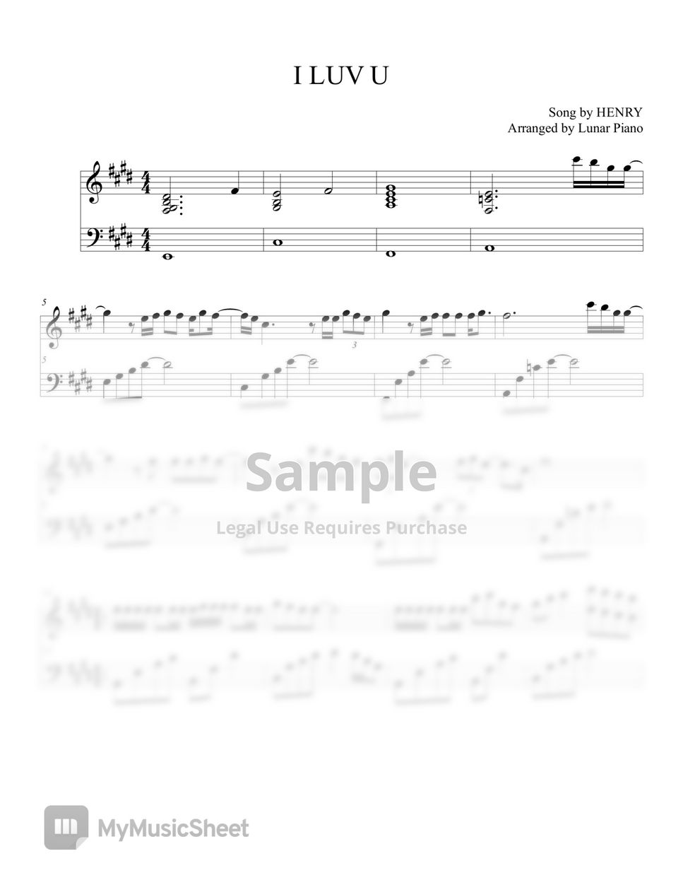 HENRY - I LUV U Sheet Music
