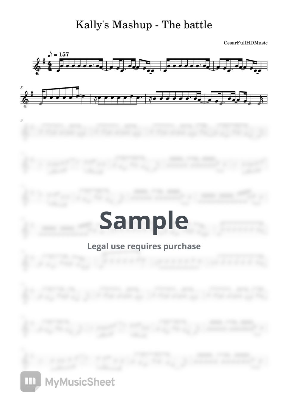 Kally's Mashup - The battle Sheet Music