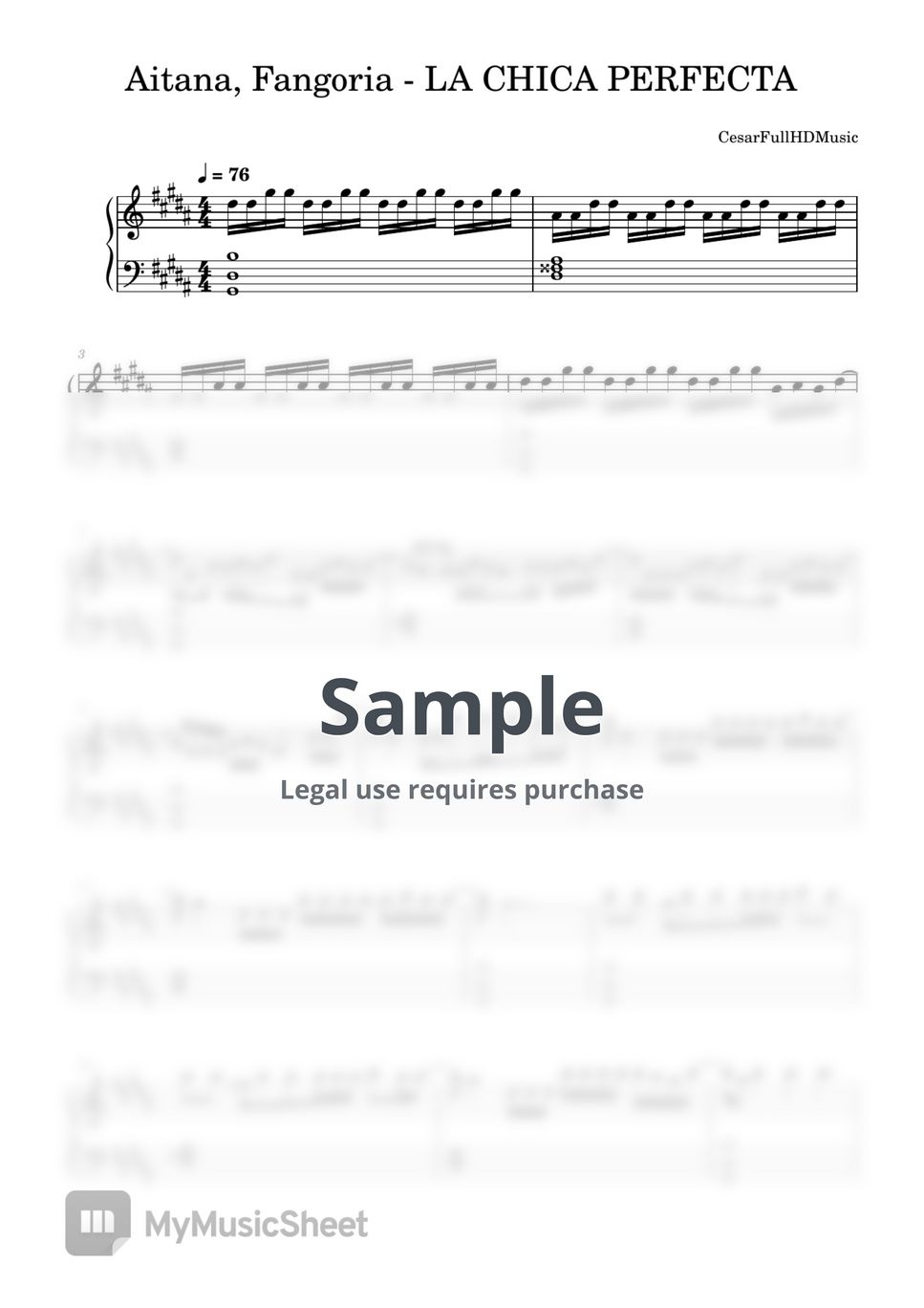 Aitana, Fangoria - LA CHICA PERFECTA Sheet Music