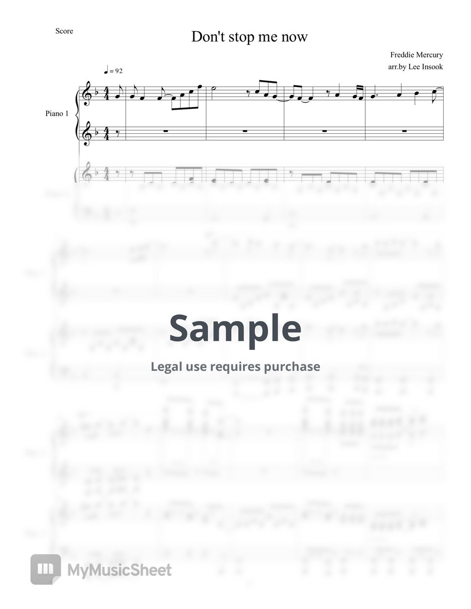 queen - don't stop me now 楽譜 by lisamusic