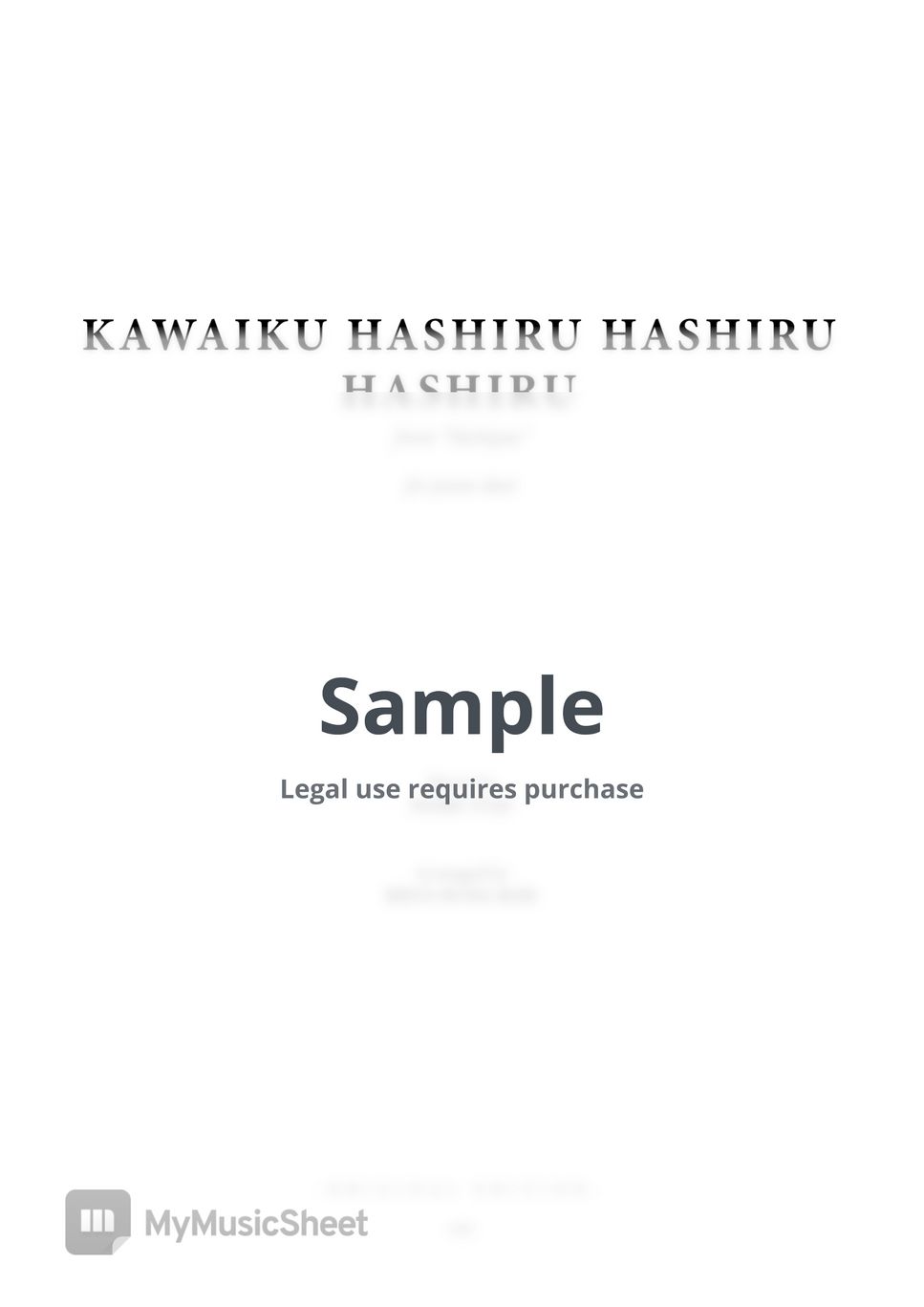 Nomi Yuji - Kawaiku Hashiru Hashiru Hashiru Lembar Musik by Heui Sung Kim