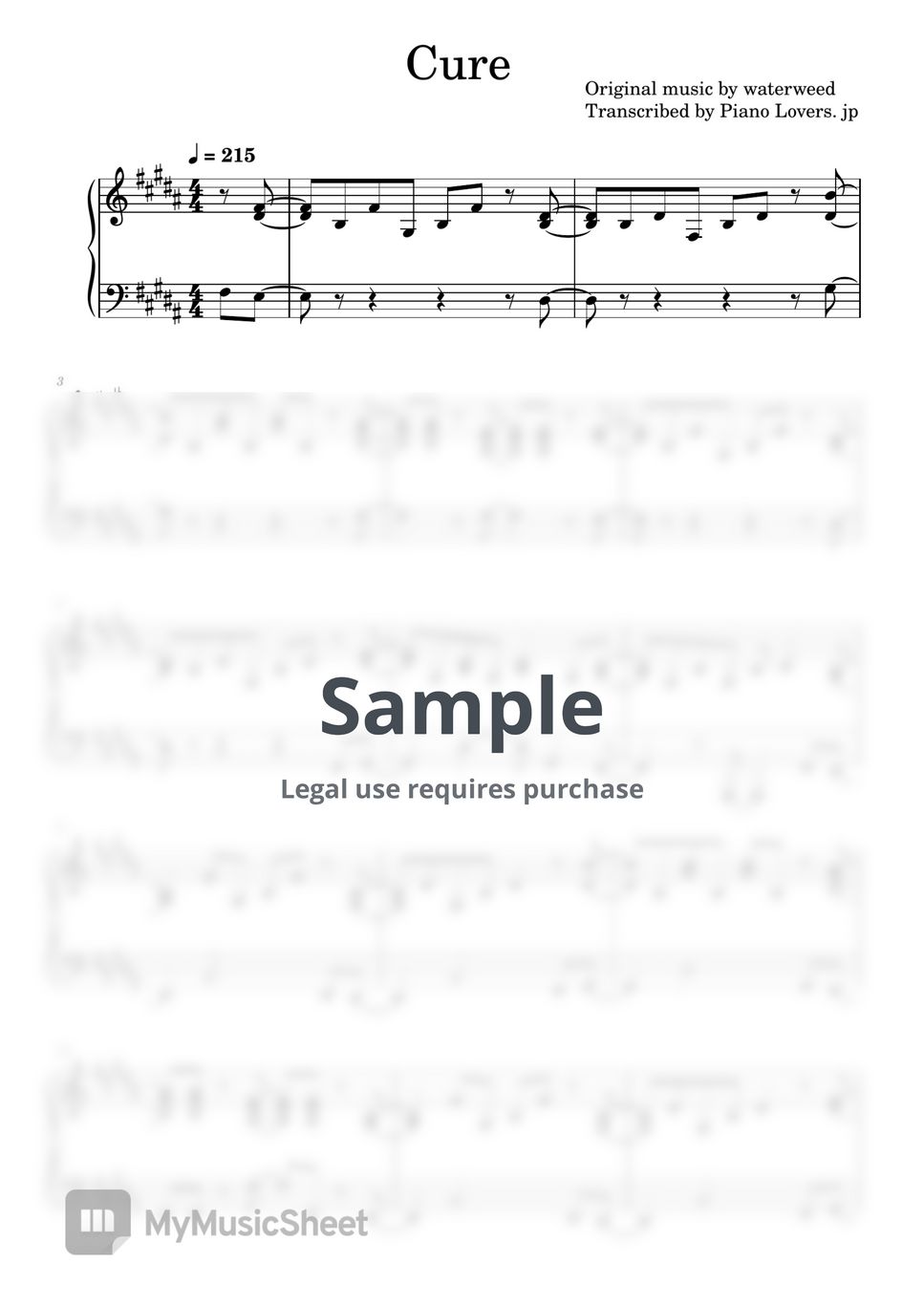 waterweed - Cure (The Wrong Way to Use Healing Magic) Sheets by Piano ...