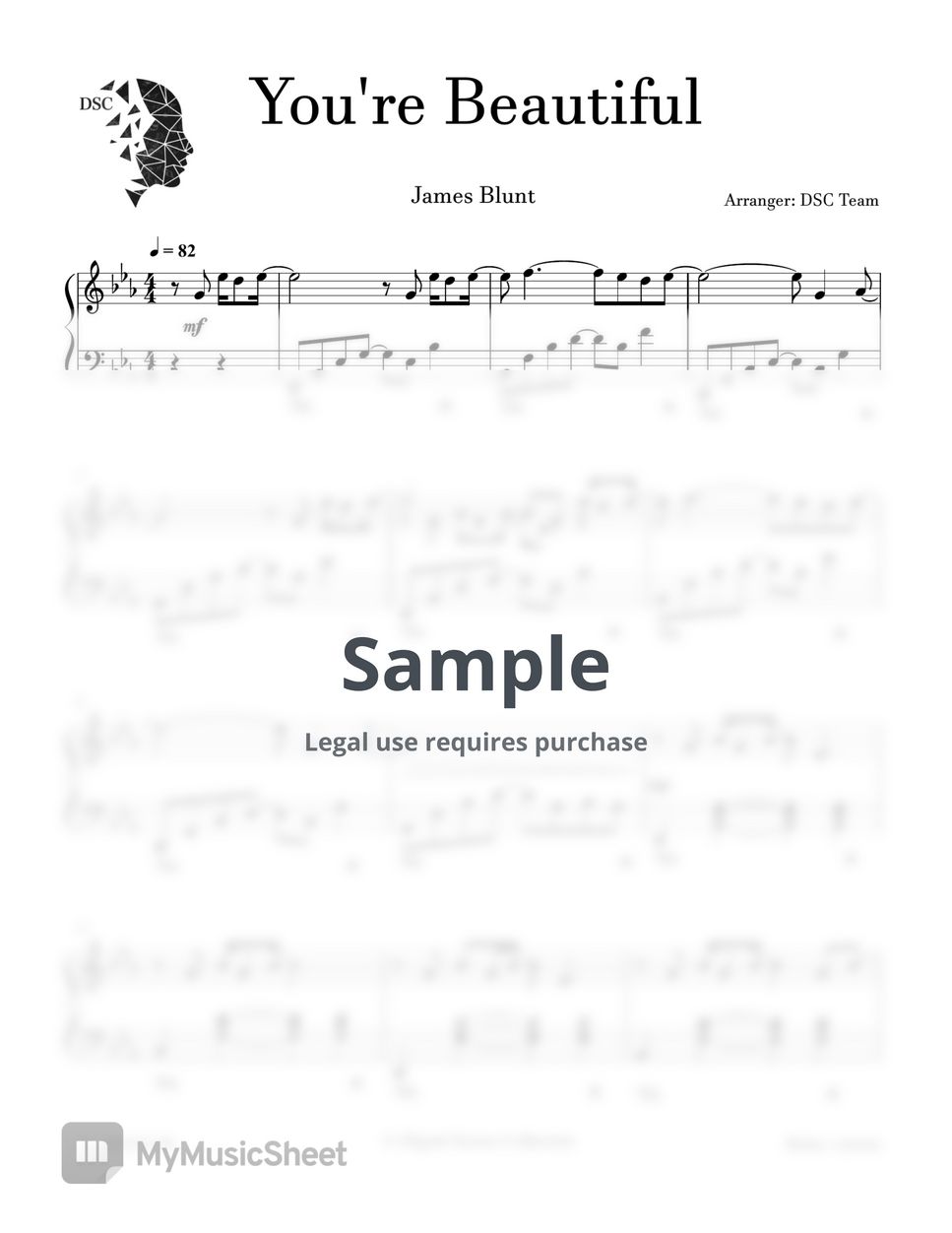 James Blunt - You're Beautiful (Relax version) Sheets by Digital Scores ...