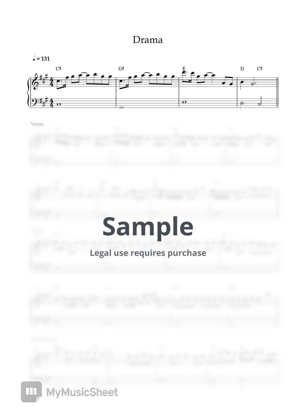aespa - Drama (EASY PIANO SHEET) Sheets by Pianella Piano