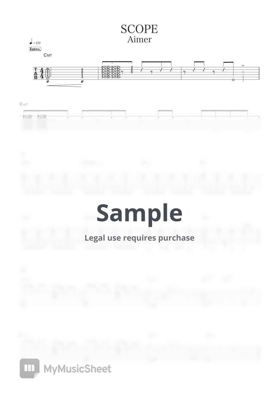 Aimer - SCOPE 악보 by Easy Play Easy