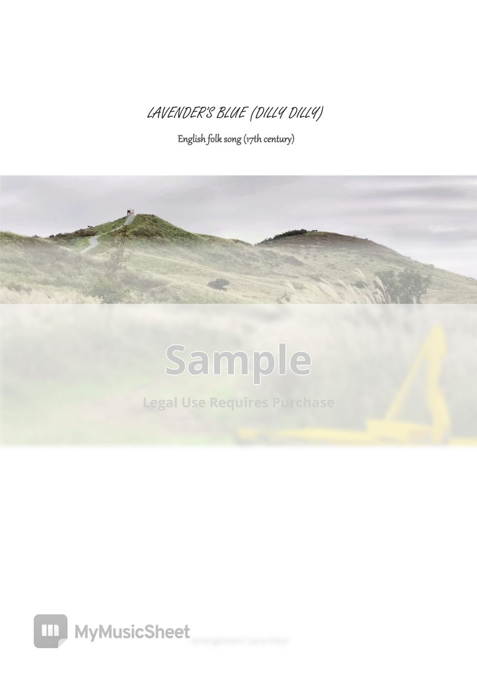 English folk song - Lavender's blue (dilly dilly) (15현의 레버없는 하프를 위한) 악보 ...