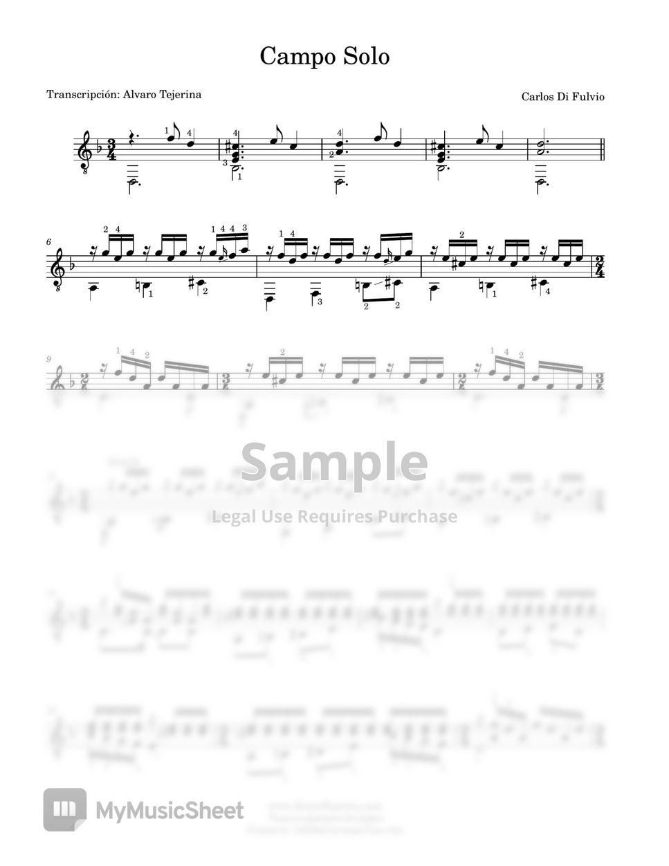 Campo Solo (Transcripción de la obra Campo Solo de Carlos Di Fulvio ...