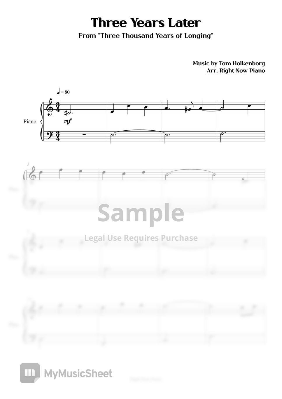 Three Thousand Years of Longing - Three Years Later Sheets by Right Now ...