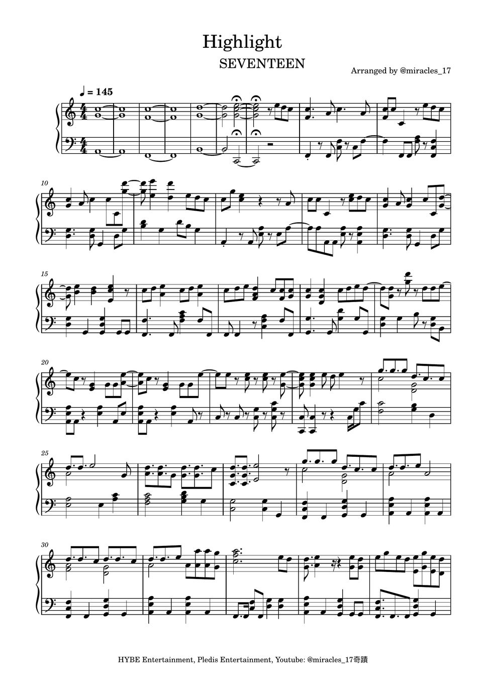 SEVENTEEN - Highlight Sheets by @miracles_17