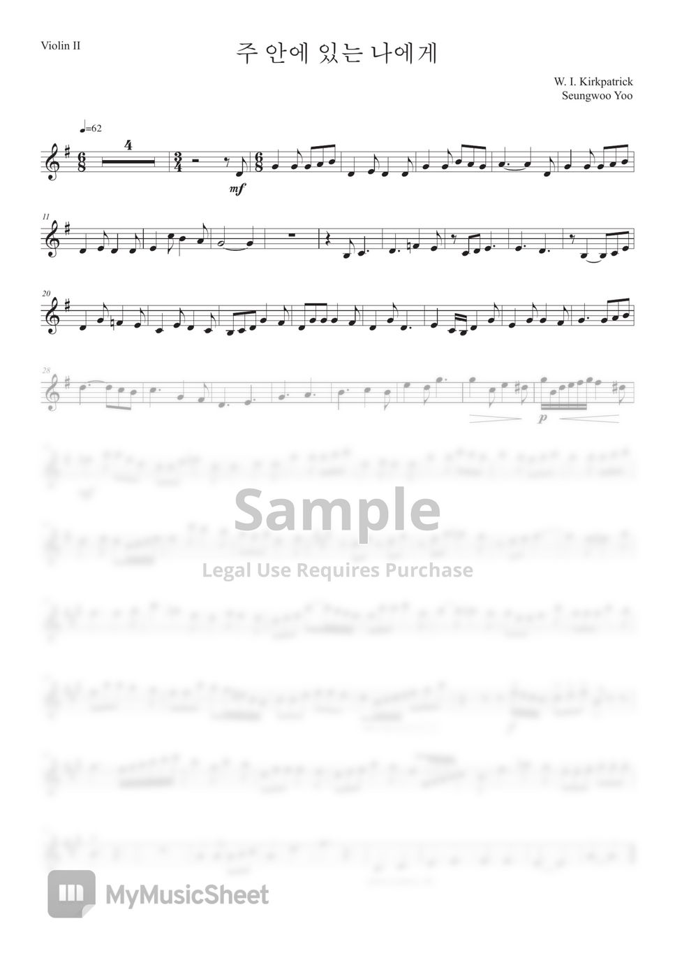 Music By W J Kirkpatrick Words By E F Hewitt 주 안에 있는 나에게 The