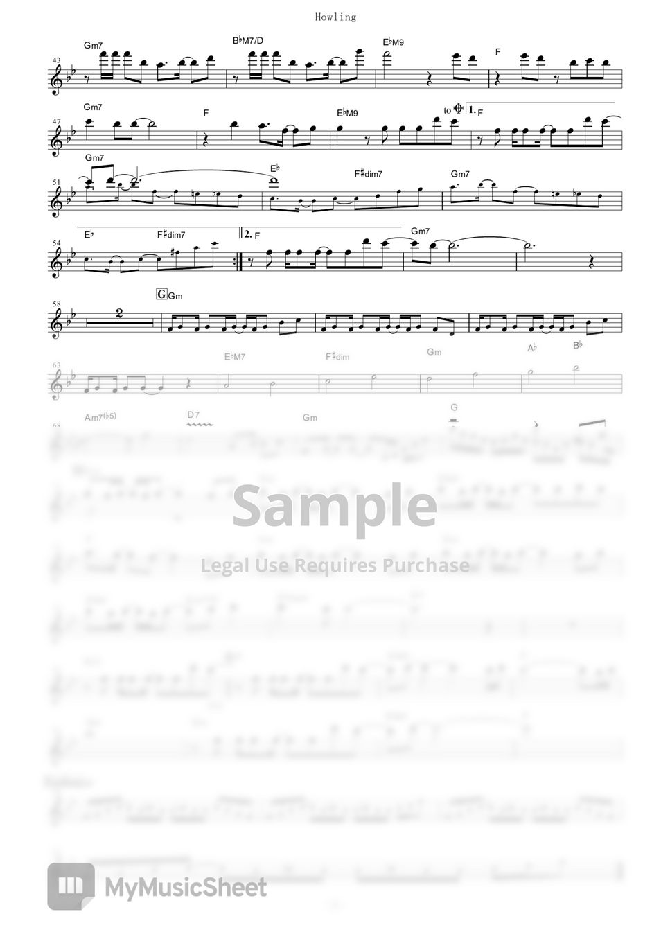 The Irregular at Magic High School: Visitor Arc - Howling (in Bb) 악보 by ...