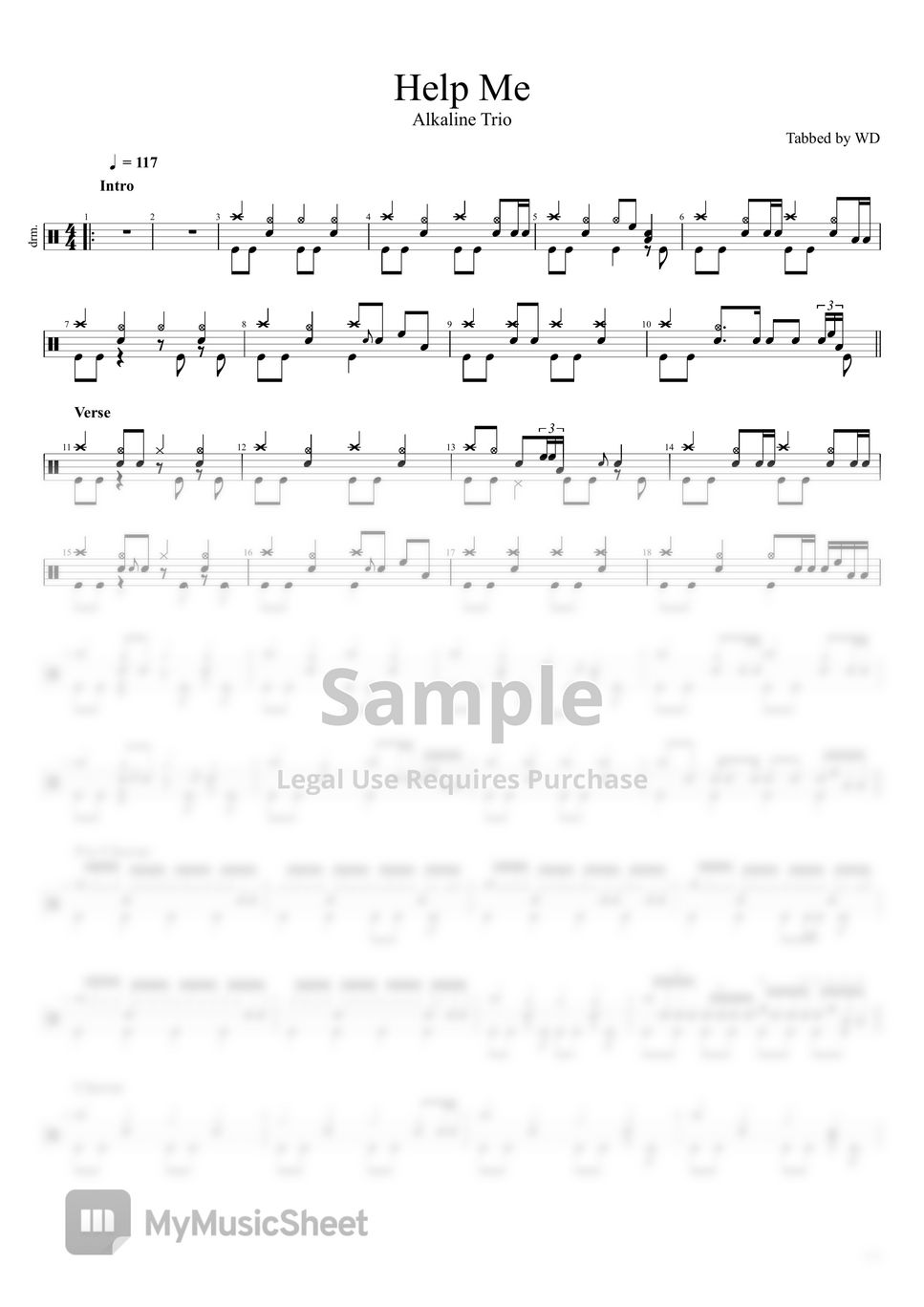 Alkaline Trio - Help Me Sheet by 劉宗瑋 WD