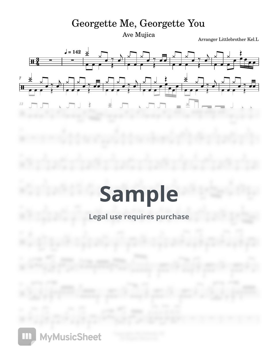 ave mujica - Georgette me georgette you - Ave mujica ED (Drum) Sheets by Littlebrother Kel.L