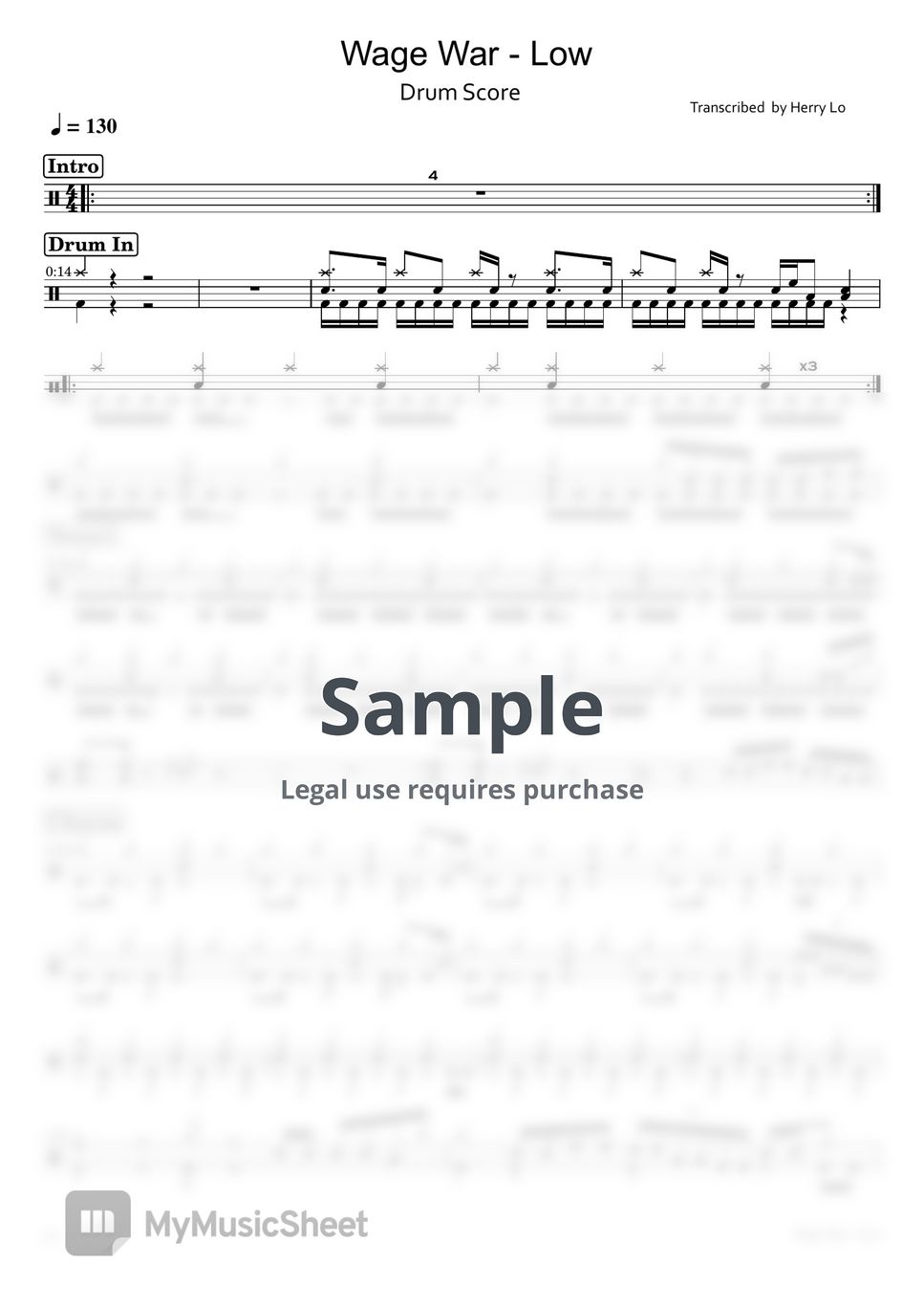 Wage War - Low Sheets by Herry Lo Drums