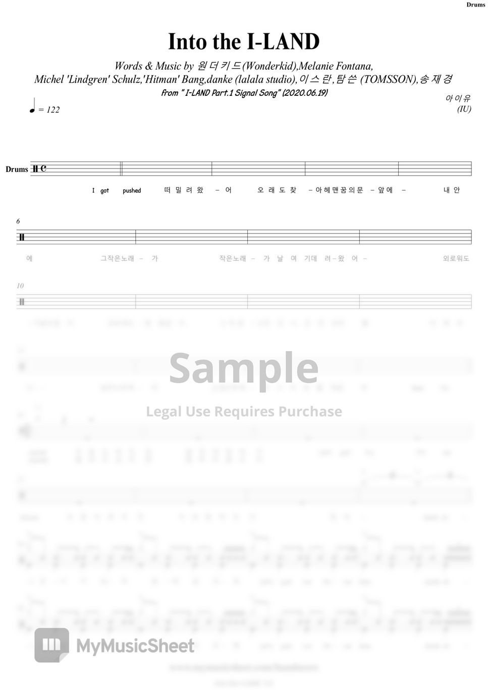 IU - Into the I-LAND | Drums 악보