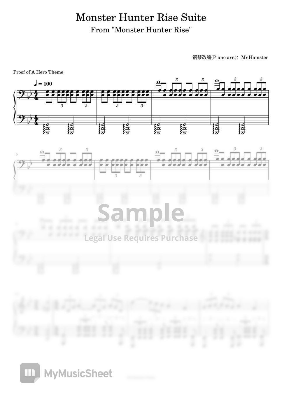 Monster Hunter Rise - Monster Hunter Rise Suite for piano Sheets by Mr ...