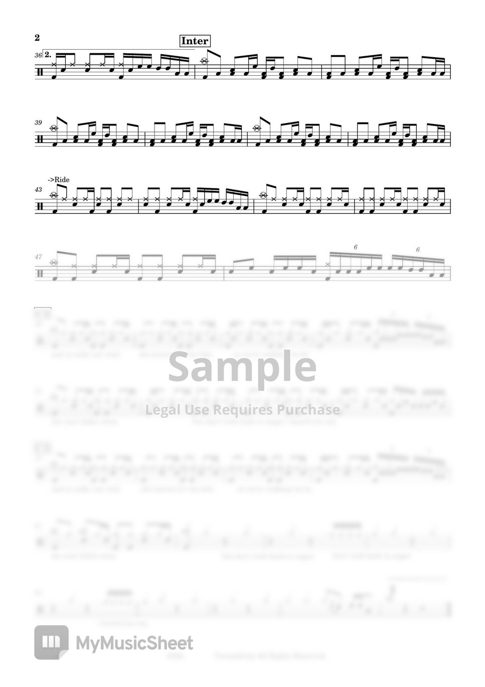 Oasis - Don't Look Back in Anger Sheet Music by 드릉드럼Vroomdrum