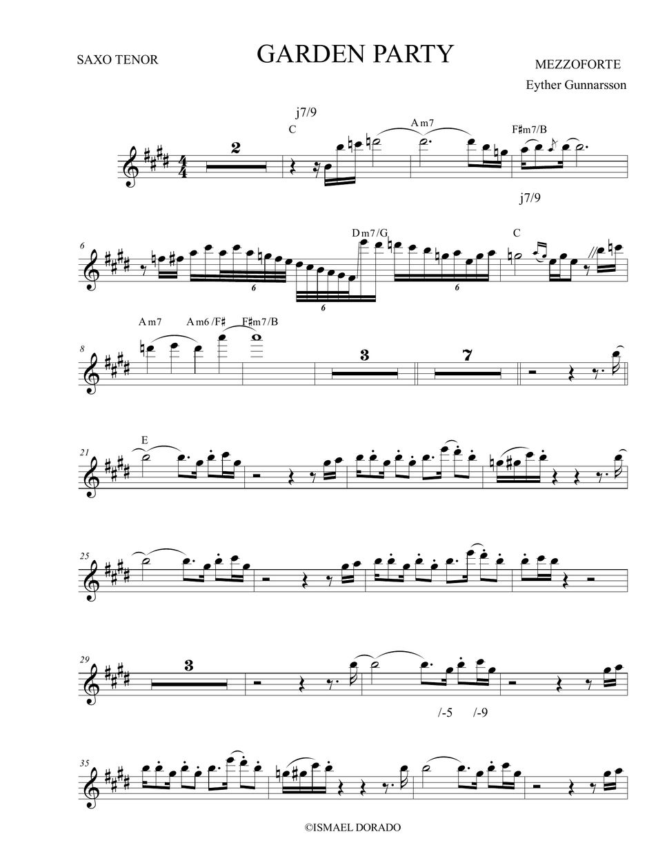 Garden Party - Mezzoforte (Tenor Sax) Sheet by Ismael Dorado