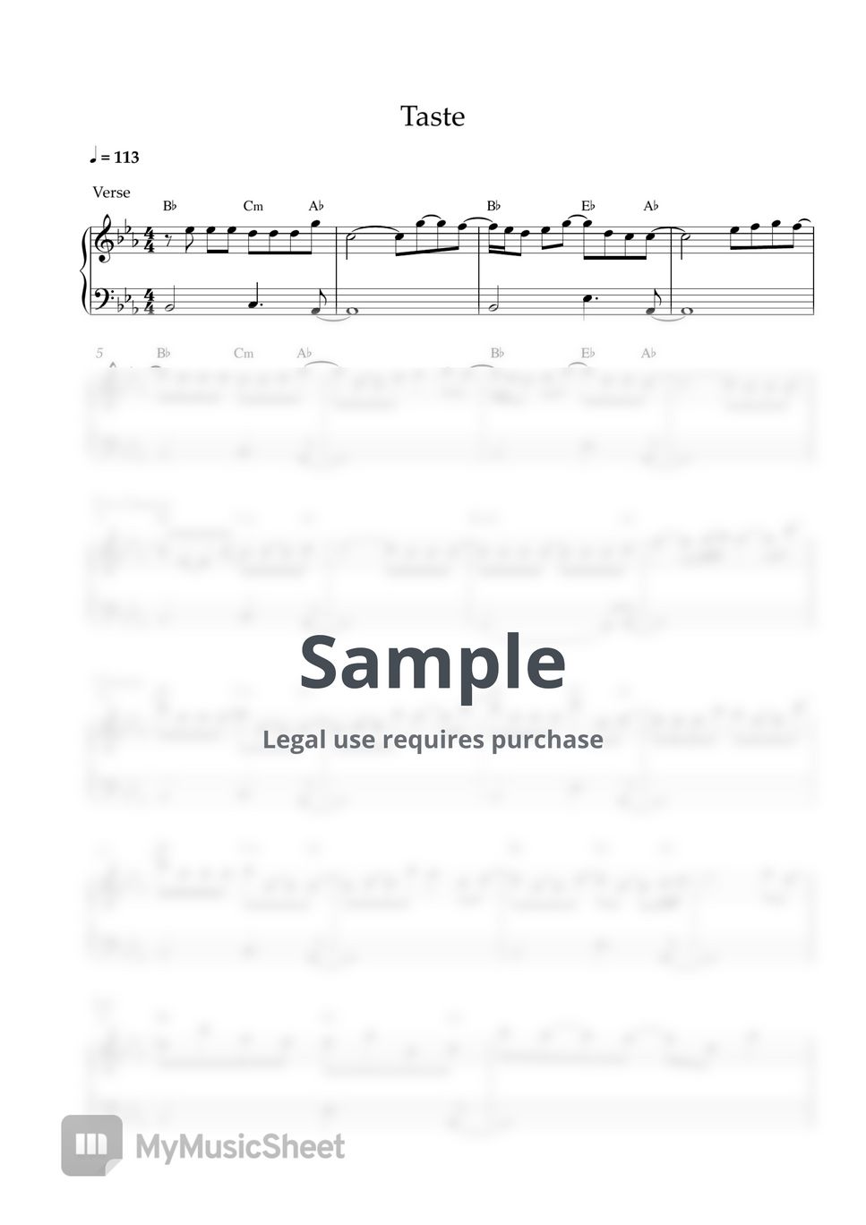 Sabrina Carpenter - Taste (EASY PIANO SHEET) Sheets by Pianella Piano
