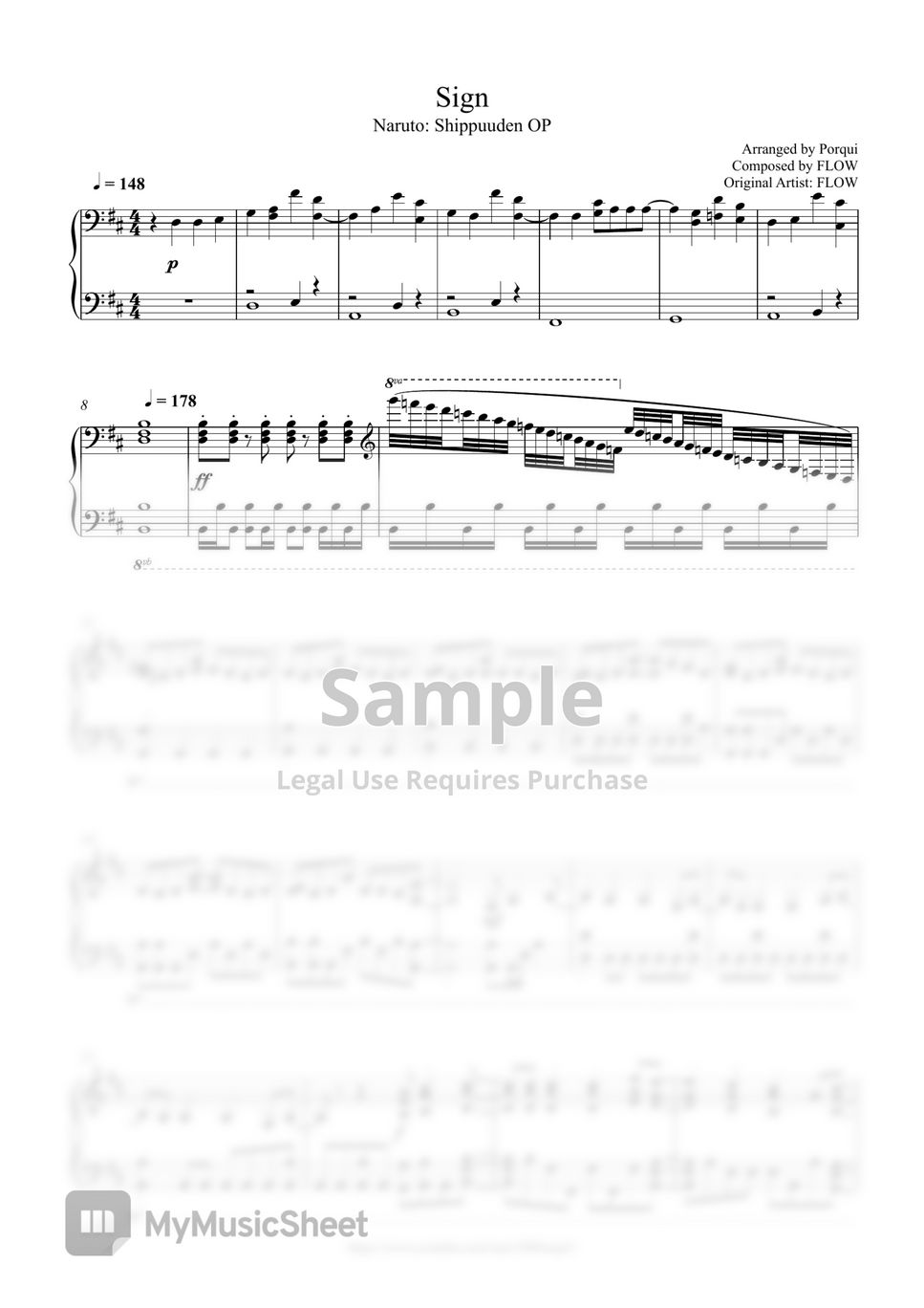 Naruto: Shippuuden OP 6 - Sign Partitura