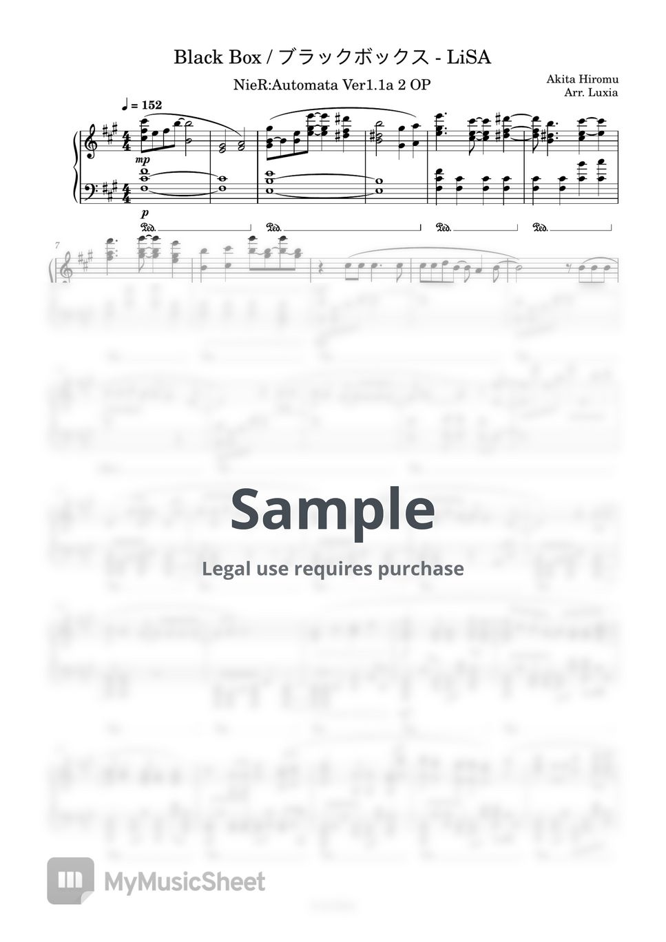 LiSA - Black Box (NieR:Automata Ver1.1a) Sheets by Luxia