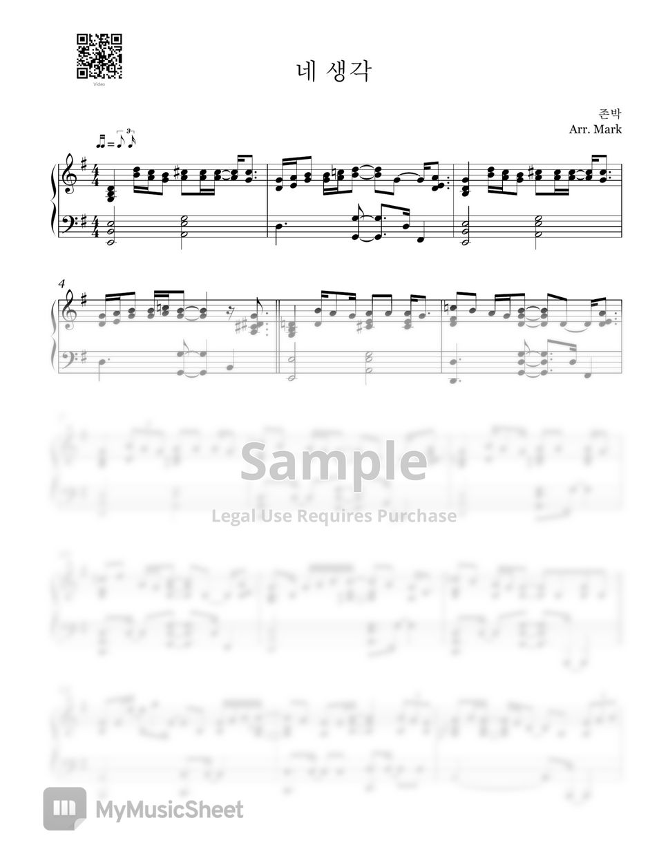 John Park - Thought Of You Sheets by Mark Piano